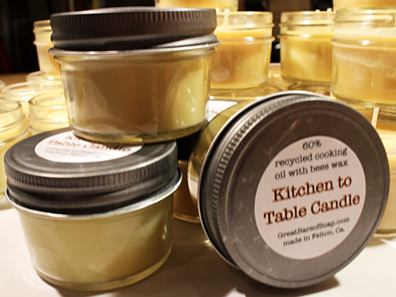 Kitchen to Table Candles, with recycled cooking oil